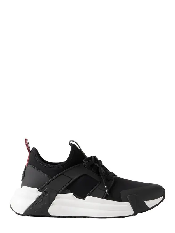 Moncler Lunarove Rubber And Leather-trimmed Sneakers - Black