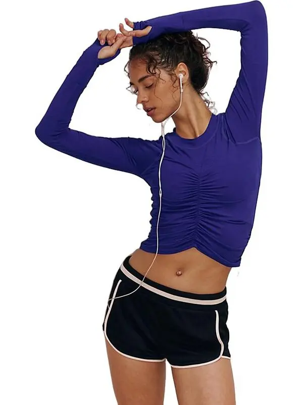 Free People Tempo Ruched Long Sleeve - Electric Shock