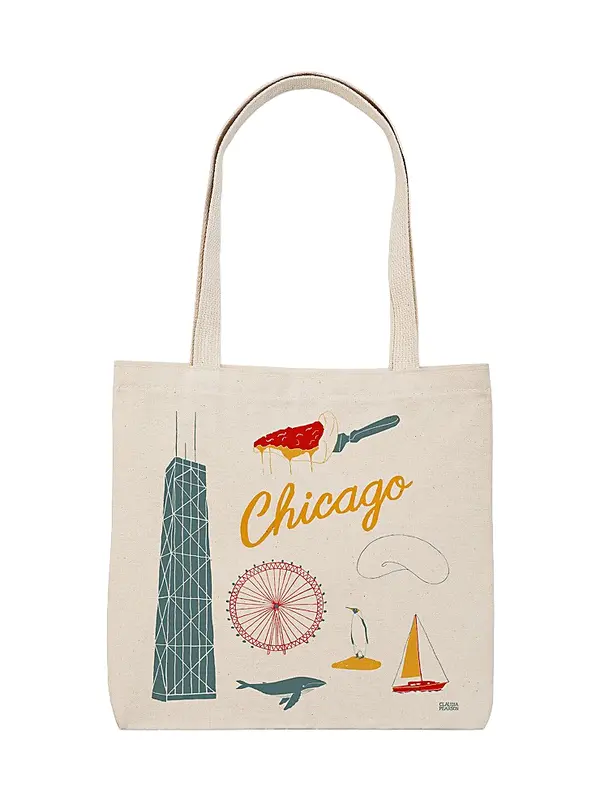 CLAUDIA PEARSON Chicago Printed Everyday Tote - White