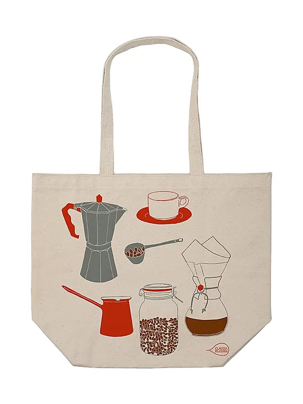 CLAUDIA PEARSON Coffee Market Tote - White