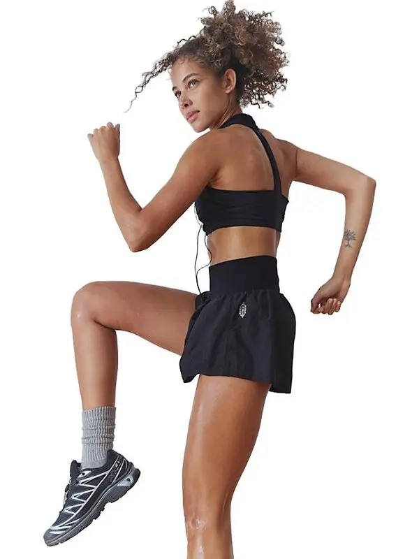 Free People Carpe Diem Relaxed High-waisted Shorts - Black