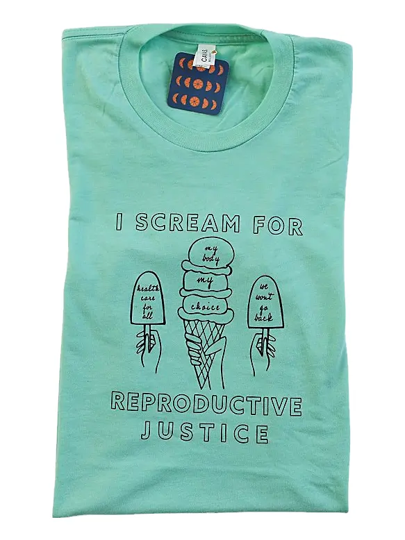 OVERSEASONED Ice Cream For Reproductive Justice Tee - Mint