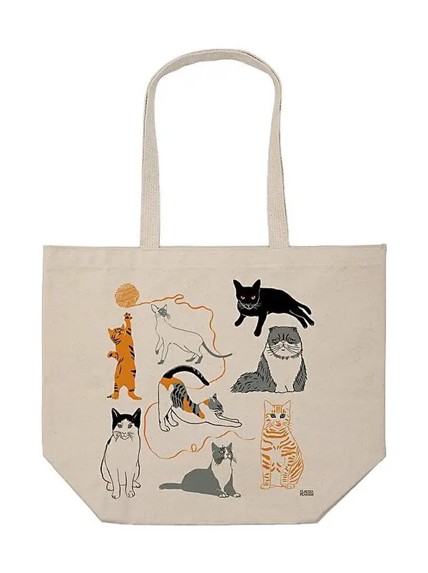 CLAUDIA PEARSON Cat Printed Tote Bag - Market Tote