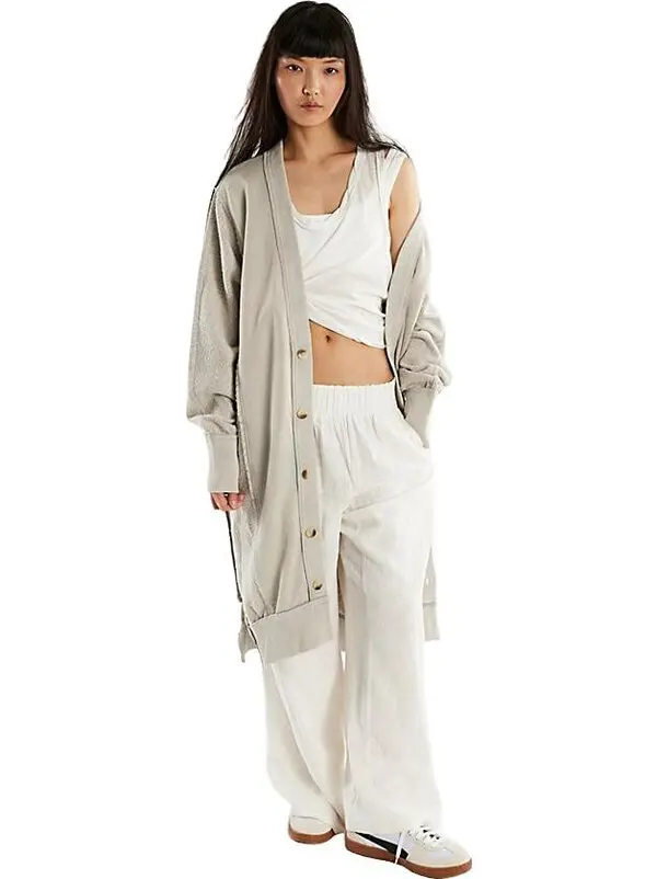 Free People We The Free Dreamy Cardi - Quiet Gray