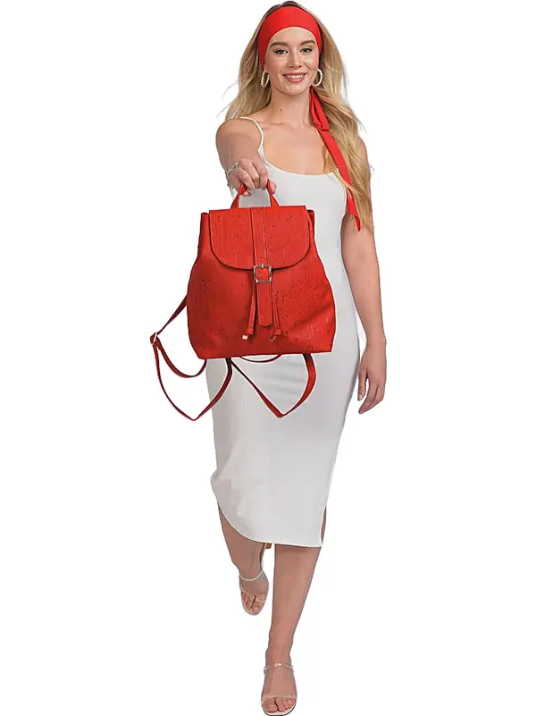 TIRADIA CORK Signature Backpack - Red
