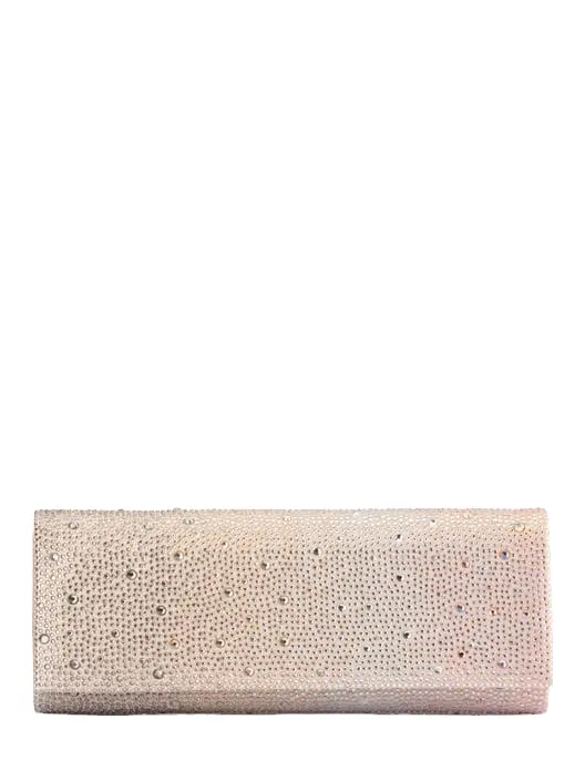 OLGA BERG Camille Ombré Crystal Clutch - Blush