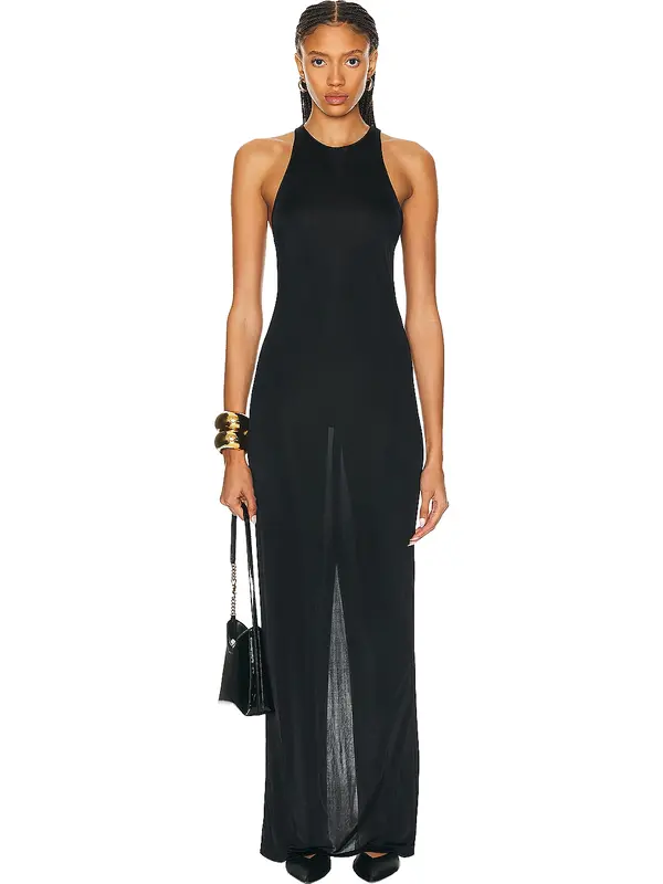 Saint Laurent Jersey Maxi Dress - Noir