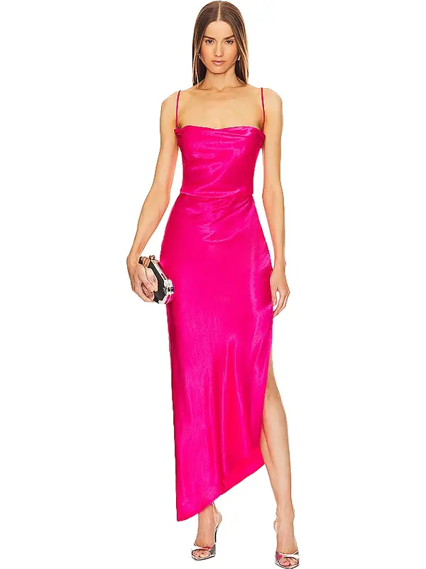 MICHAEL COSTELLO X Cassie Midi Dress - Hot Pink