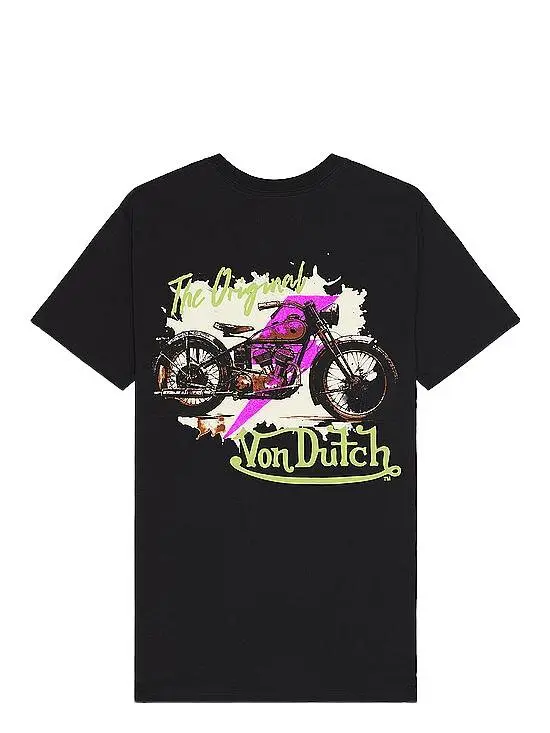 VON DUTCH Biker Shop Graphic Tee - Black