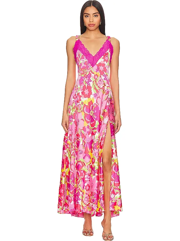 Free People All A Bloom Maxi Dress - Neon Pop Combo