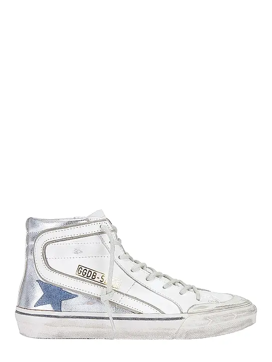 Golden Goose Slide Penstar Sneaker - White  Silver  Light Blue  & Ice