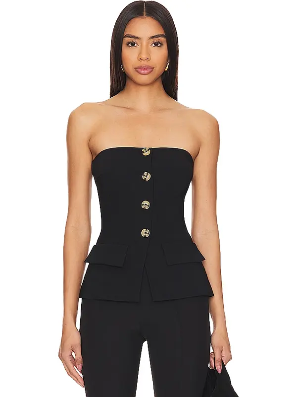 Amanda Uprichard X Kourt Strapless Top - Black