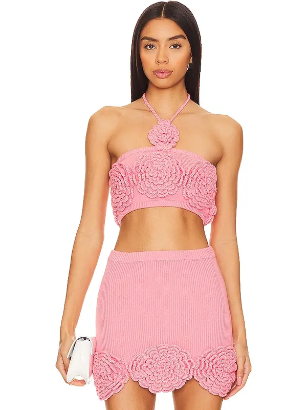 LOVERS AND FRIENDS Ashby Crochet Top - Pink