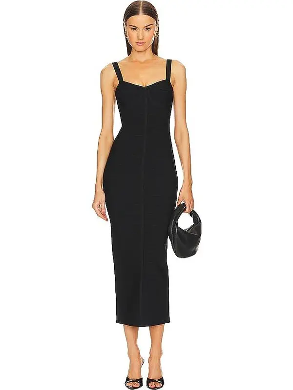 MICHAEL COSTELLO Amyra Bandage Midi Dress - Black
