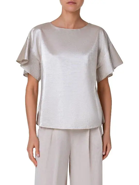 Akris Boxy Satin Top - Gold