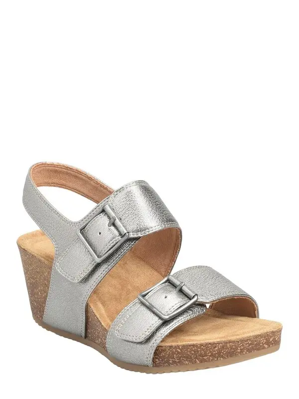COMFORTIVA Erlina Wedge Sandals - Grey-gold