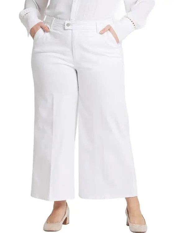 NYDJ Mona High-waist Wide-leg Trousers - Optic White