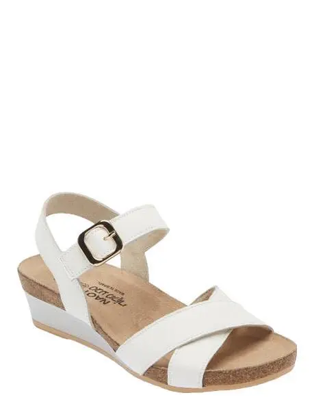 Naot Throne Wedge Sandal - Soft White Leather