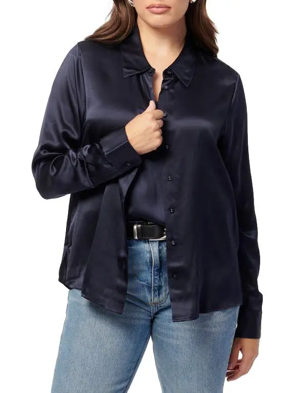 Cami Nyc Crosby Silk Charmeuse Shirt - Navy