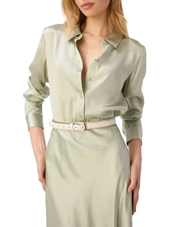 Cami Nyc Crosby Silk Charmeuse Shirt - Sea Glass