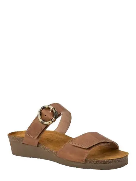 Naot Anabel Wedge Sandal - Latte Brown Leather