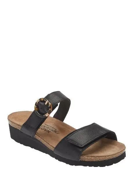 Naot Anabel Wedge Sandal - Soft Black Leather