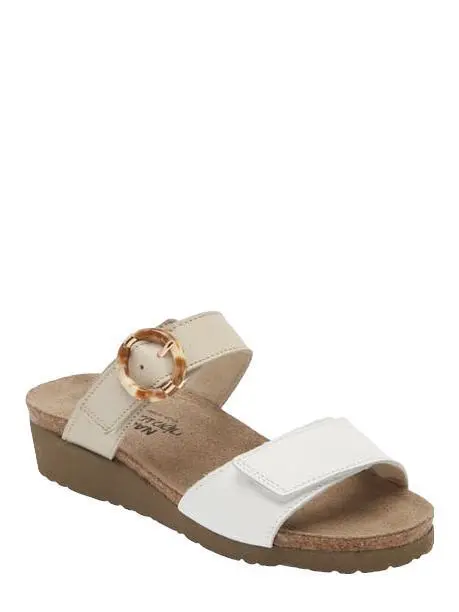 Naot Anabel Wedge Sandal - Soft White/soft Ivory