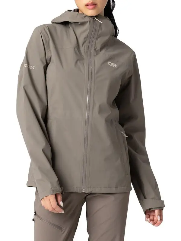 OUTDOOR RESEARCH Stratoburst Packable Rain Jacket - Gravel