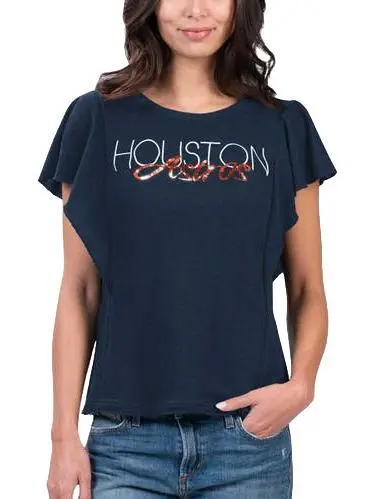 G-III 4HER BY CARL BANKS Houston Astros Crowd Wave T-shirt - Navy