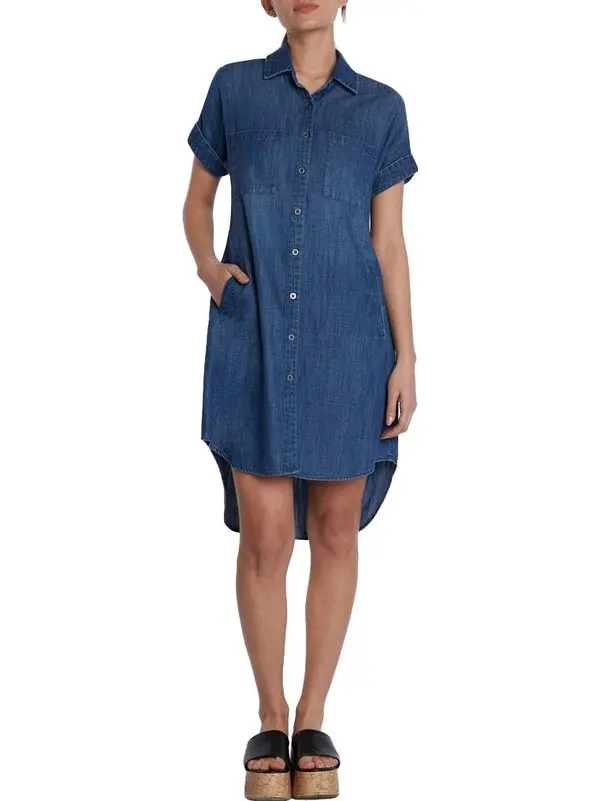 WASH LAB DENIM Clean Denim Shirtdress - Deep Blue