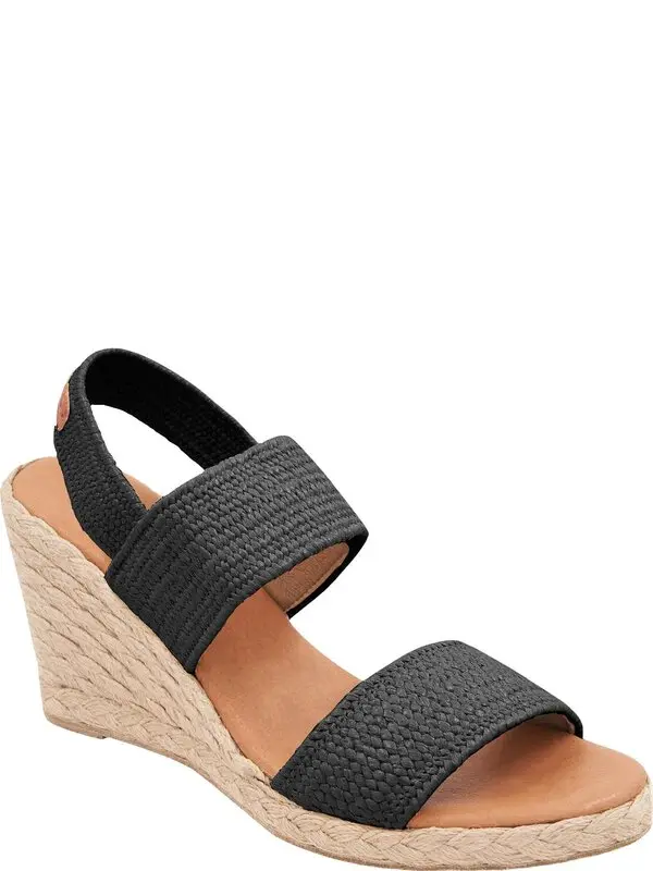 Andre Assous Allison Espadrille Wedge Sandal - Black