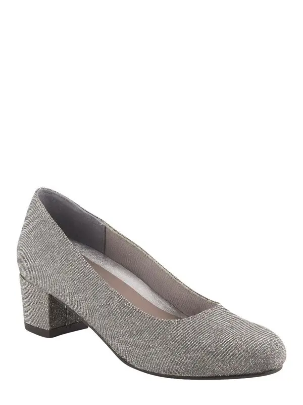 DAVID TATE Suave Pump - Silver Fabric