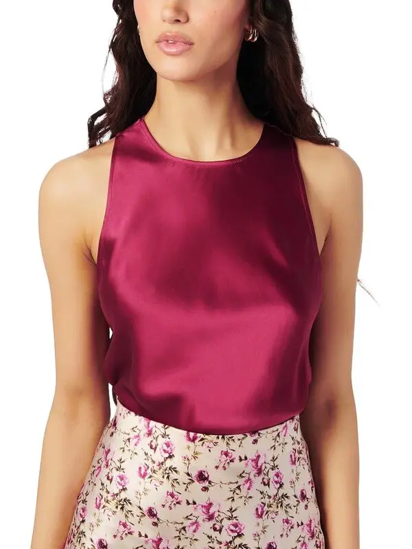 Cami Nyc Floriana Racerback Silk Tank - Snapdragon