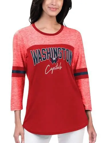 G-III 4HER BY CARL BANKS Washington Capitals 3/4-sleeve T-shirt - Red