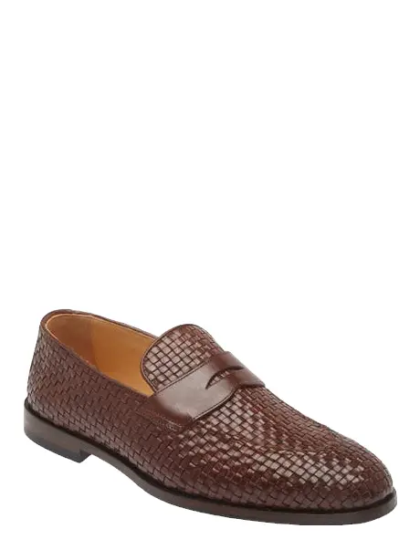 Brunello Cucinelli Woven Leather Loafer - Medium Brown