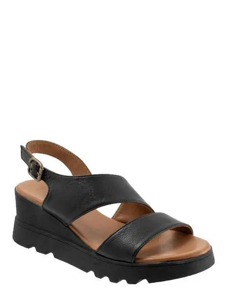 BUENO Gianna Slingback Platform Wedge Sandal - Black