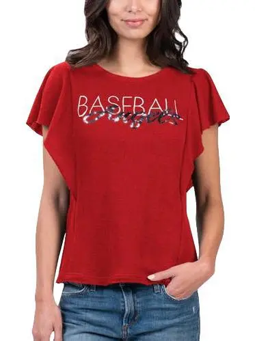 G-III 4HER BY CARL BANKS Los Angeles Angels Crowd Wave T-shirt - Red