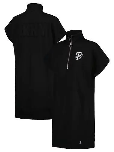 Dkny San Francisco Giants Quarter-zip Sneaker Dress - Black