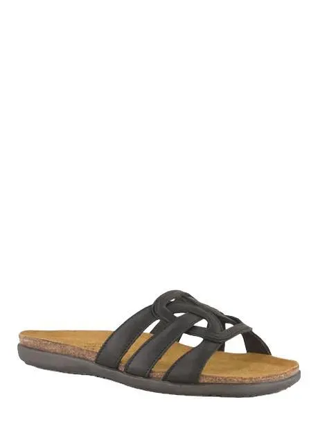Naot Liv Slide Sandal - Jet Black/latte