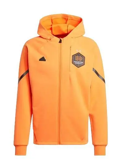 Adidas Houston Dynamo Fc 2024 Anthem Travel Full-zip Jacket - Orange