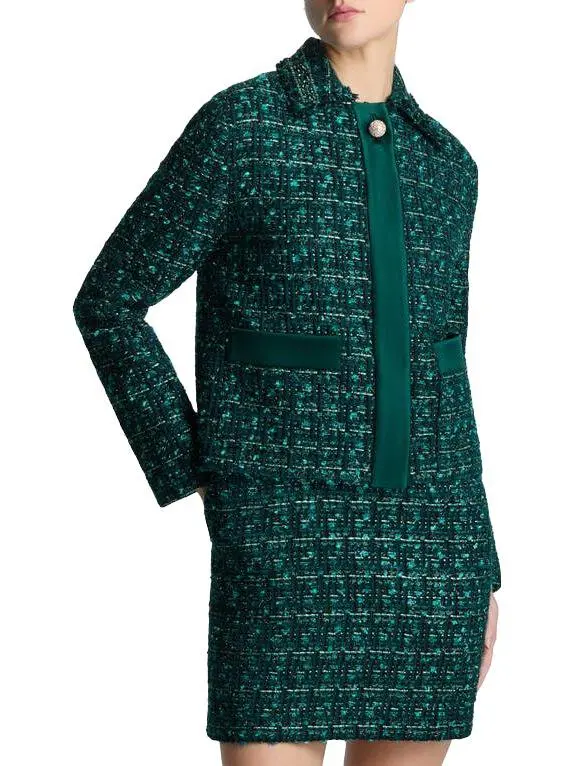 St. John Metallic Tweed Jacket - Spruce Multi
