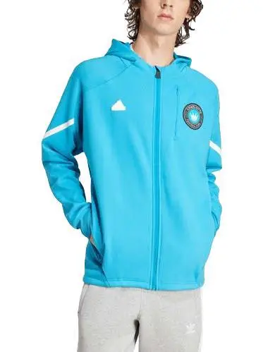 Adidas Charlotte Fc 2024 Anthem Travel Raglan Sleeve Full-zip Jacket By - Blue