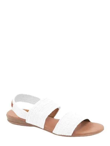 Andre Assous Nigella Woven Slingback Sandals - White