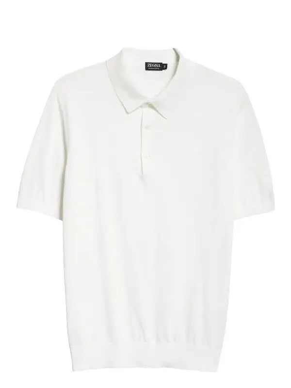 Zegna Premium Cotton Sweater Polo - White