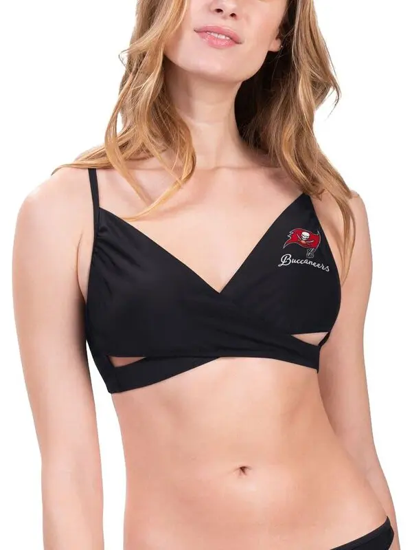 G-III 4HER BY CARL BANKS Tampa Bay Buccaneers Hall Of Fame Bikini Top - Black