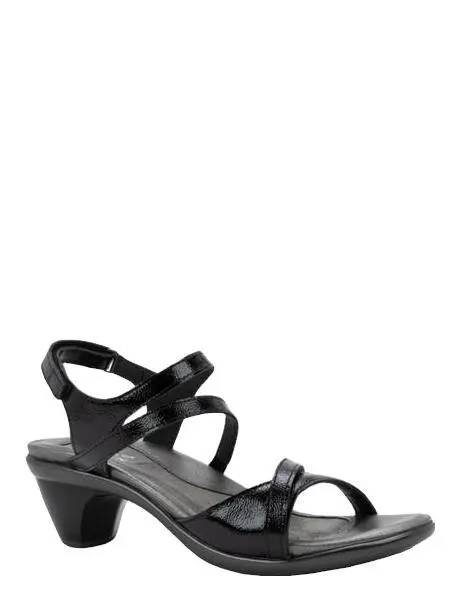 Naot Limit Slingback Sandal - Black Crinkle Patent Leather