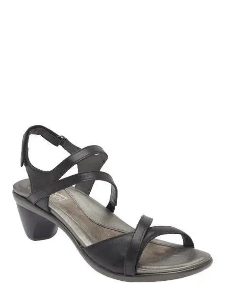 Naot Limit Slingback Sandal - Shiny Black Leather