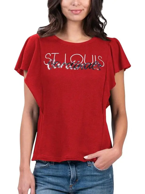 G-III 4HER BY CARL BANKS St. Louis Cardinals Crowd Wave T-shirt - Red