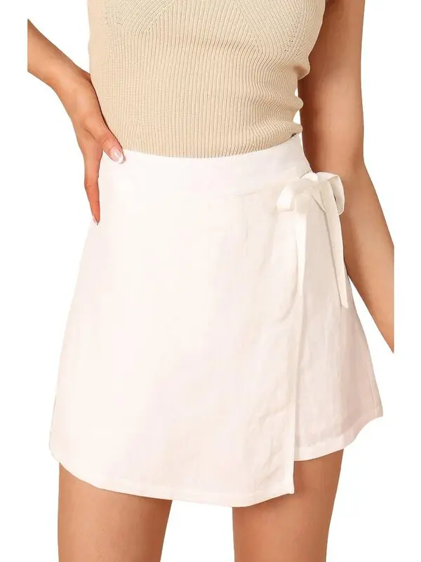 PETAL & PUP Roxy Faux Wrap Skort - Ivory