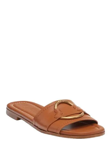 Moncler Bell Leather Slide Sandal - Cashew